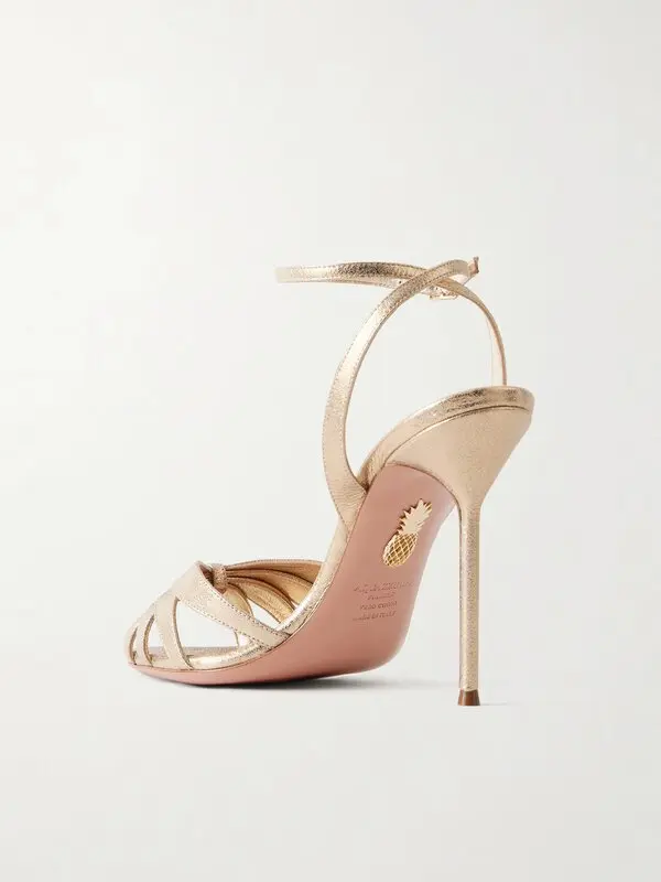 AQUAZZURA Soulmate 105 Knotted Leather Stiletto Sandals