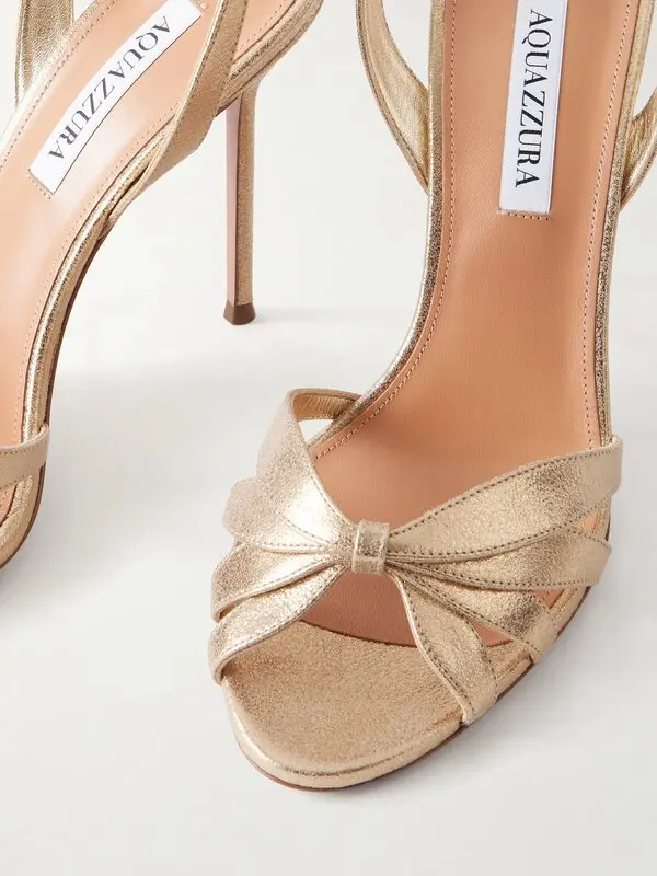 AQUAZZURA Soulmate 105 Knotted Leather Stiletto Sandals
