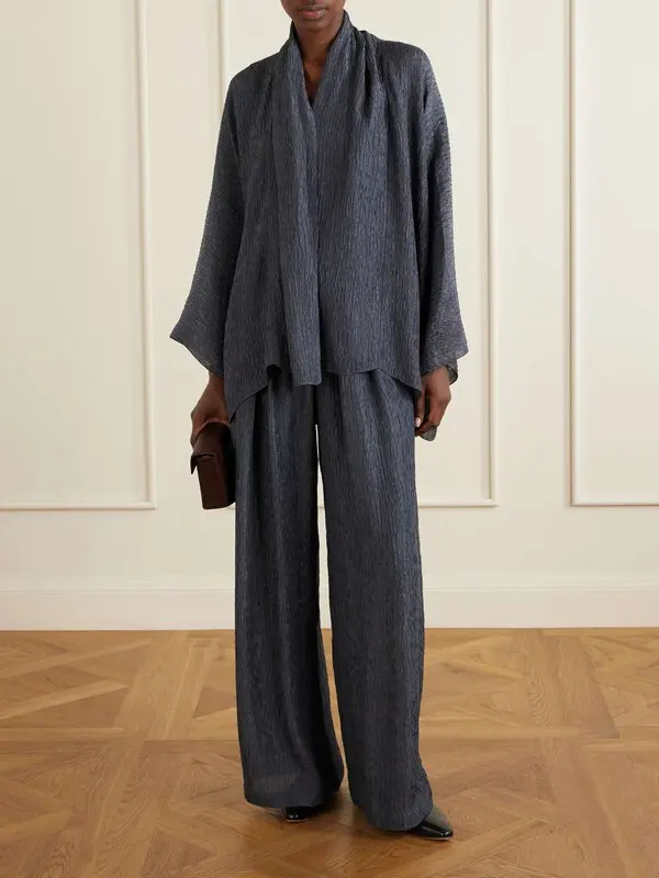 CORTANA Anhelo Crinkled Silk-charmeuse Jacket