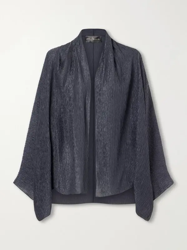 CORTANA Anhelo Crinkled Silk-charmeuse Kimono Jacket