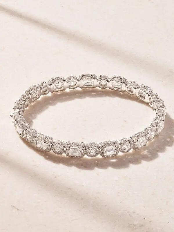 DAVID MORRIS Carousel 18-karat White Diamond Bracelet
