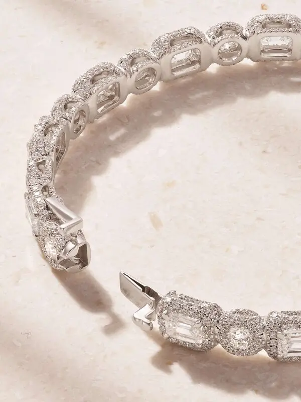 DAVID MORRIS Carousel 18-karat White Diamond Bracelet