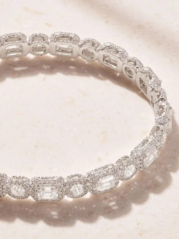 DAVID MORRIS Carousel 18-karat White Diamond Bracelet