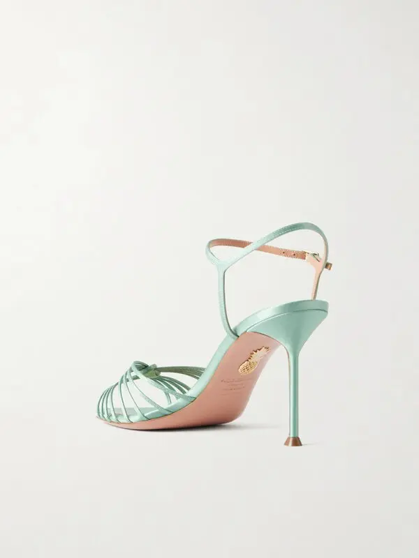 AQUAZZURA Serenity 85 Knotted Satin Sandals