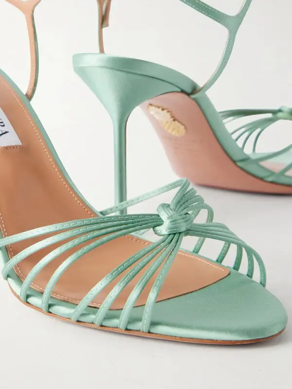 AQUAZZURA Serenity 85 Knotted Satin Sandals