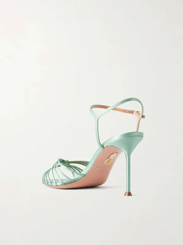 AQUAZZURA Serenity 85 Knotted Satin Sandals