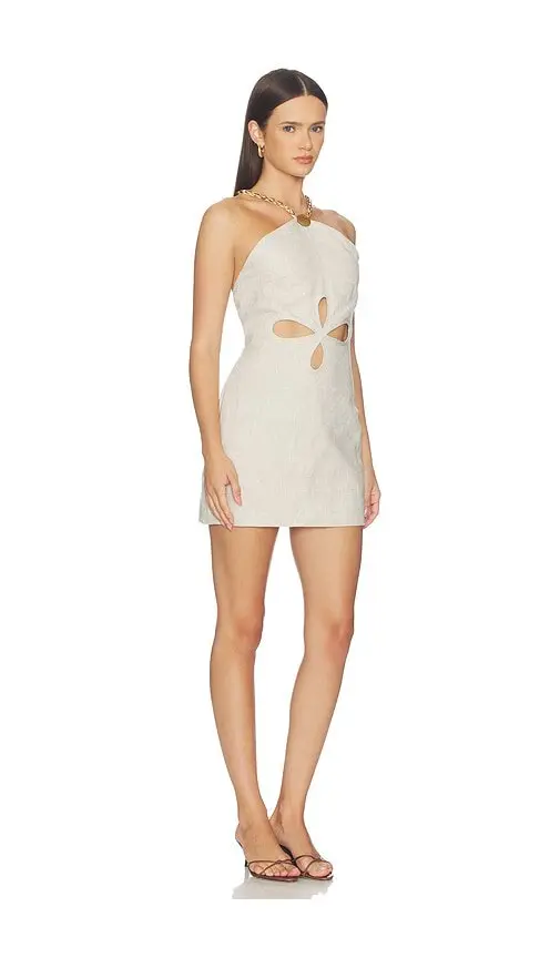 Azulu Drea Mini Dress With Embellished Straps - Beige