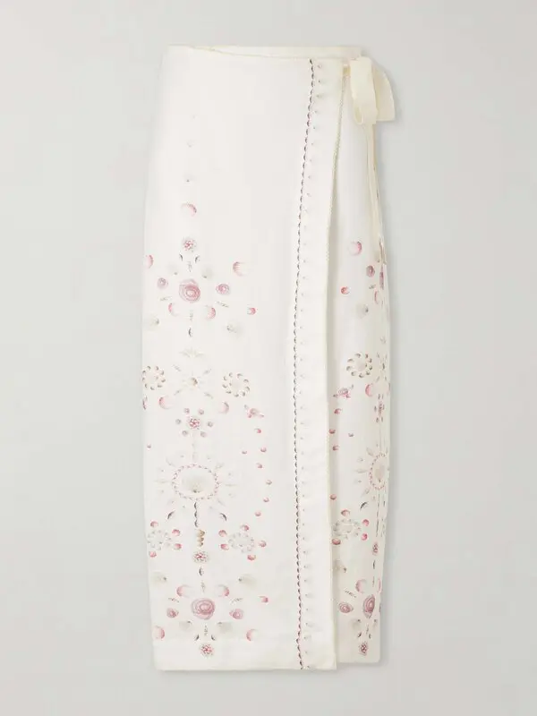 Agua Bendita Litoral Playa Printed Linen Coverup - Cream