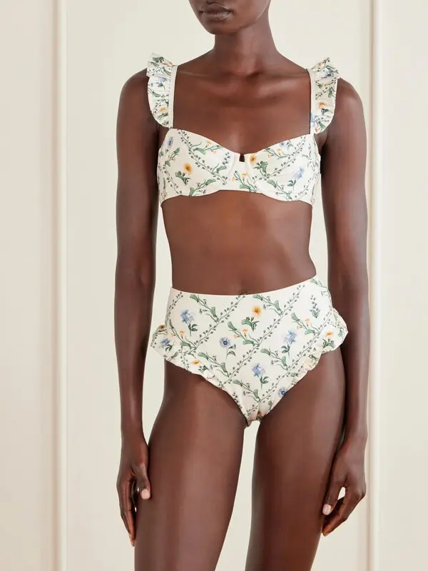 Agua Bendita Jengibre Brisa Floral-print Bikini Briefs