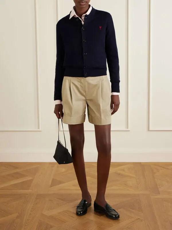 AMI Paris Embroidered Wool Cardigan