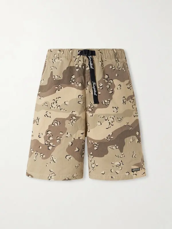 Kapital Straight-leg Camouflage Print Cotton Shorts