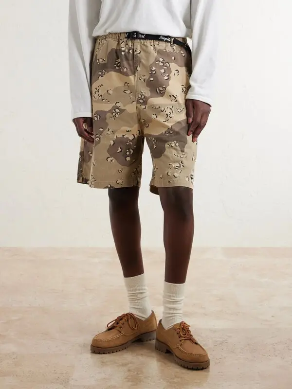 Kapital Straight-leg Camouflage Print Cotton Shorts