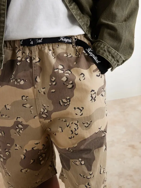 Kapital Straight-leg Camouflage Print Cotton Shorts