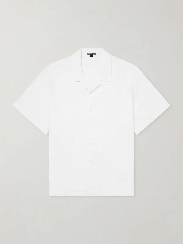 JAMES PERSE Convertible-collar Linen Shirt