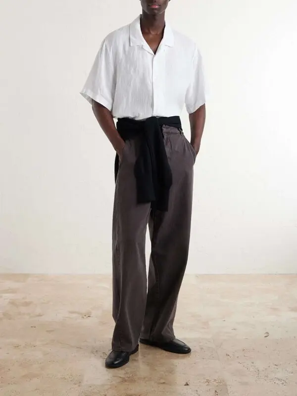 JAMES PERSE Convertible-collar Linen Shirt