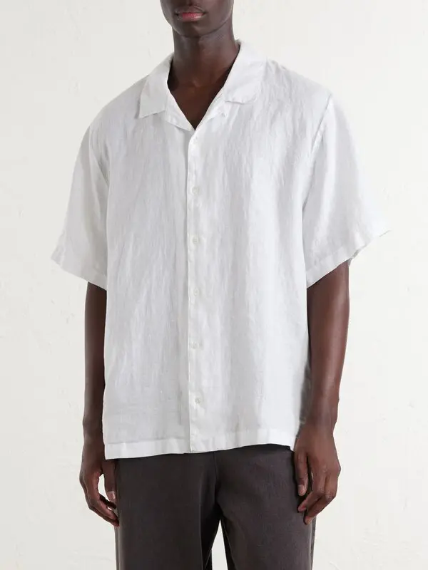 JAMES PERSE Convertible-collar Linen Shirt - White