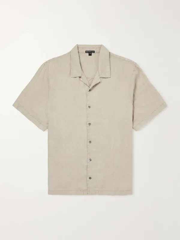 JAMES PERSE Convertible-collar Linen Shirt