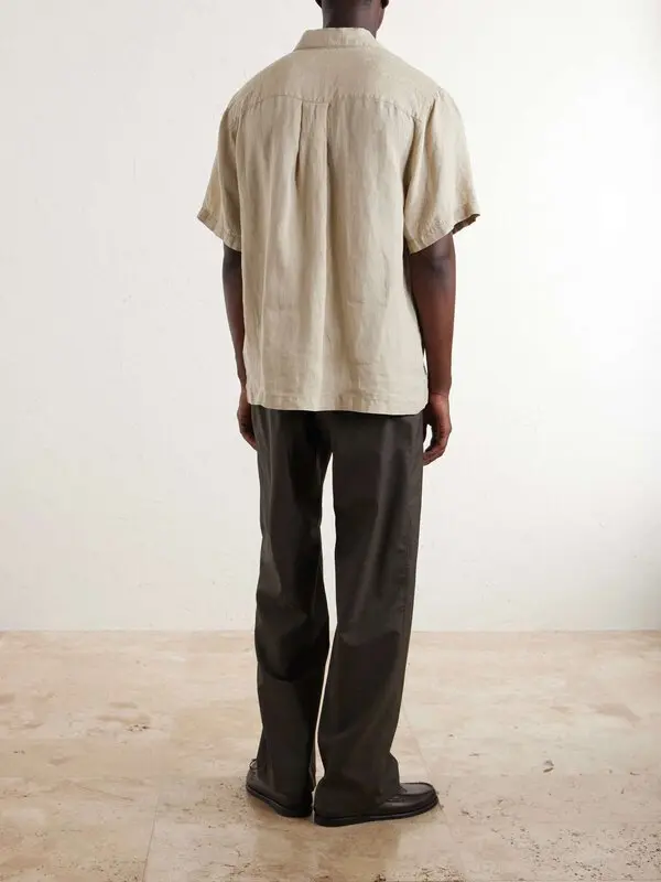 JAMES PERSE Convertible-collar Linen Shirt