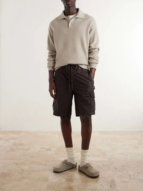 JAMES PERSE Straight-leg Stretch Cotton-poplin Shorts
