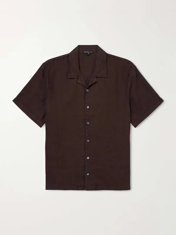JAMES PERSE Convertible-collar Linen Shirt