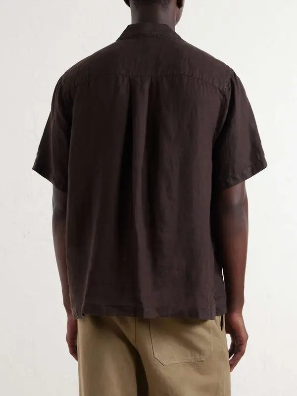 JAMES PERSE Convertible-collar Linen Shirt