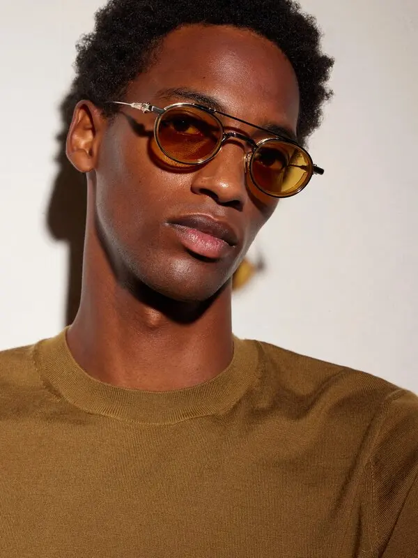 JACQUES MARIE MAGE Livingston Round Frame Sunglasses