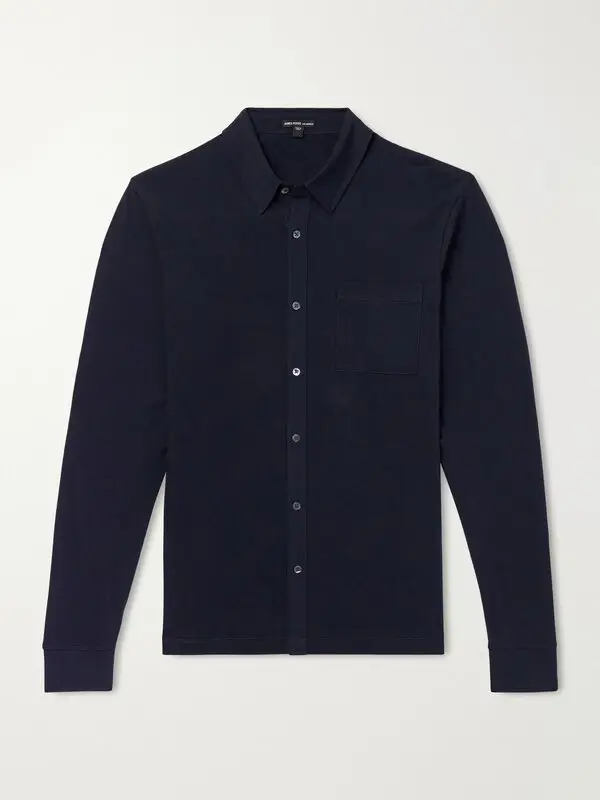 JAMES PERSE Clean Finish Slim-fit Cotton-jersey Shirt