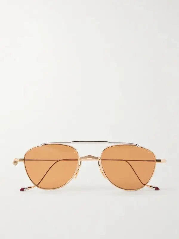 JACQUES MARIE MAGE Flynn Aviator Sunglasses - Gold