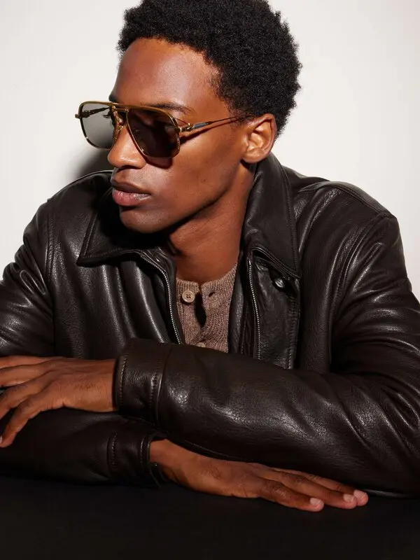 JACQUES MARIE MAGE Labarge Aviator-style Titanium Sunglasses