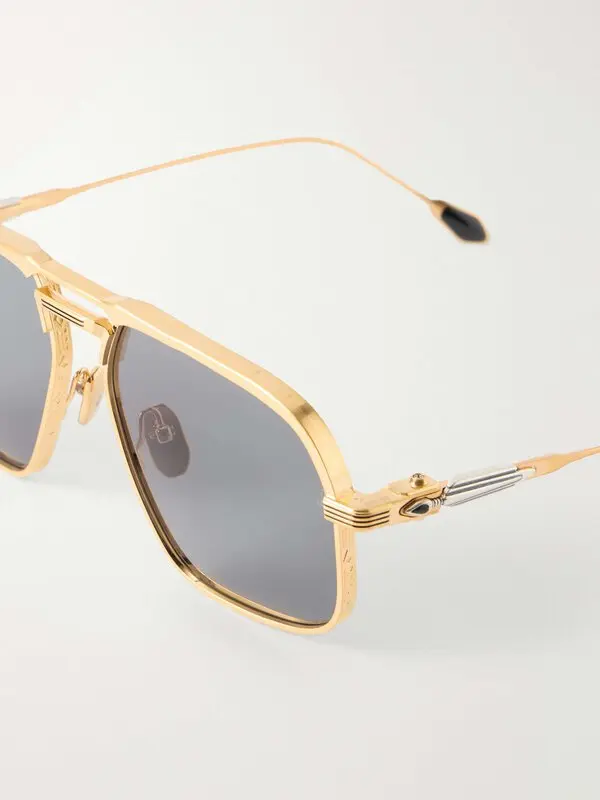 JACQUES MARIE MAGE Labarge Aviator-style Titanium Sunglasses