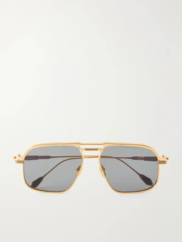JACQUES MARIE MAGE Labarge Aviator-style Titanium Sunglasses - Gold