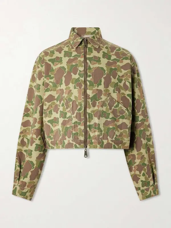 Kapital Drizzler Reversible Herringbone Camouflage-print Cotton Blouson Jacket - Green
