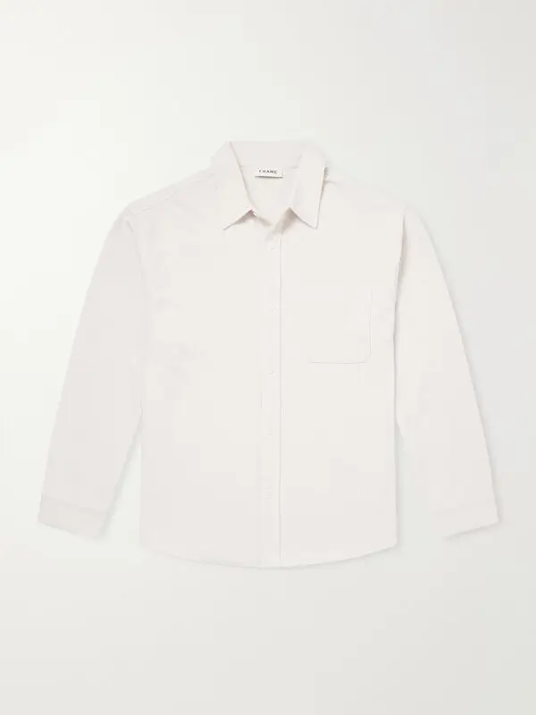 FRAME Waffle-knit Cotton Shirt - Neutrals