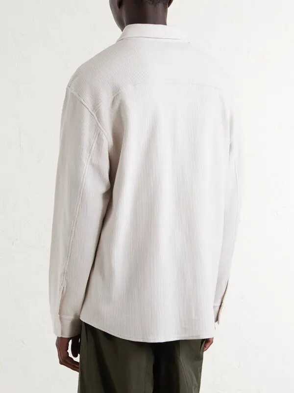 FRAME Waffle-knit Cotton Shirt - Neutrals