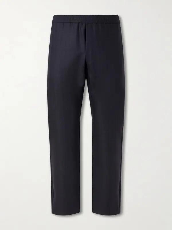 Barena Venezia Straight-leg Herringbone Virgin Wool Trousers - Blue