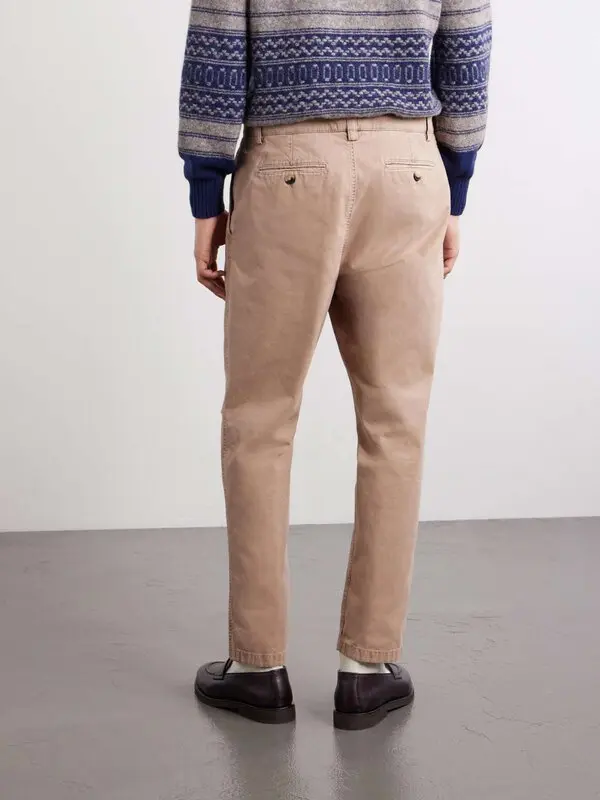 Brunello Cucinelli Straight-leg Cotton Trousres