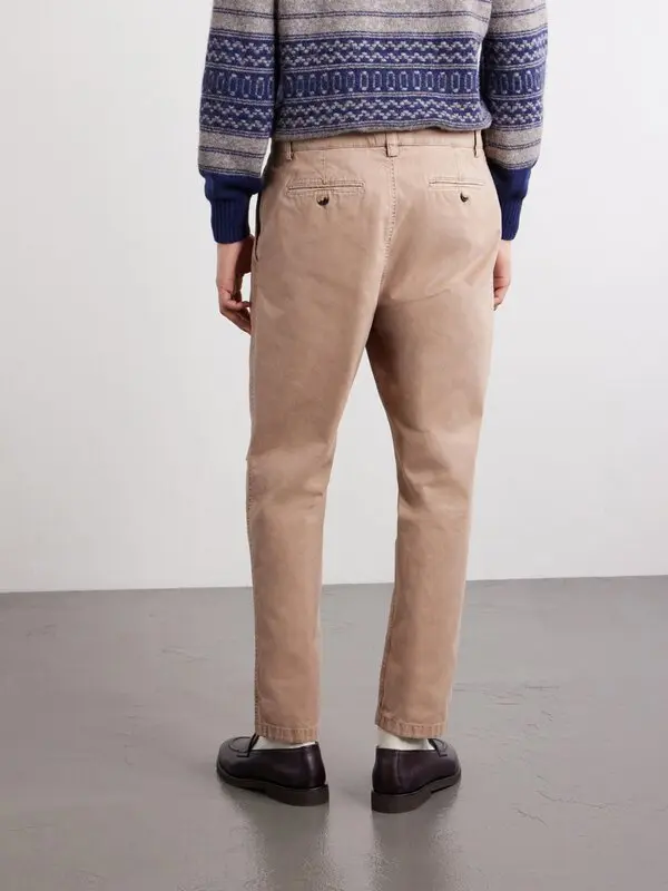 Brunello Cucinelli Straight-leg Cotton Trousers - Neutrals