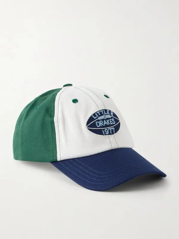 DRAKE'S Color-block Cotton Baseball Cap - Multi