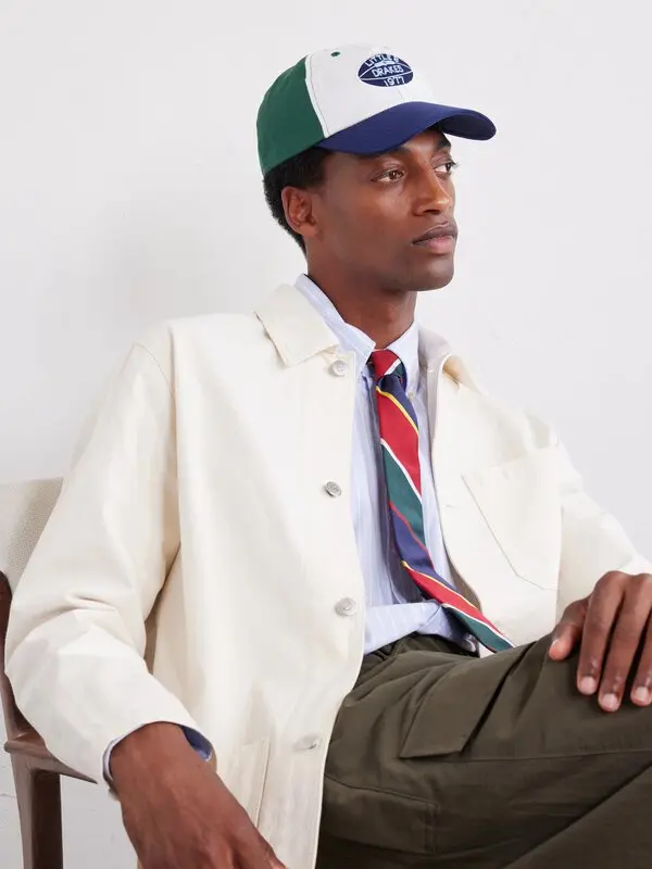 DRAKE'S Color-block Cotton Baseball Cap