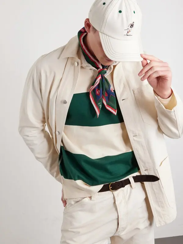 DRAKE'S Embroidered Cotton-twill Cap