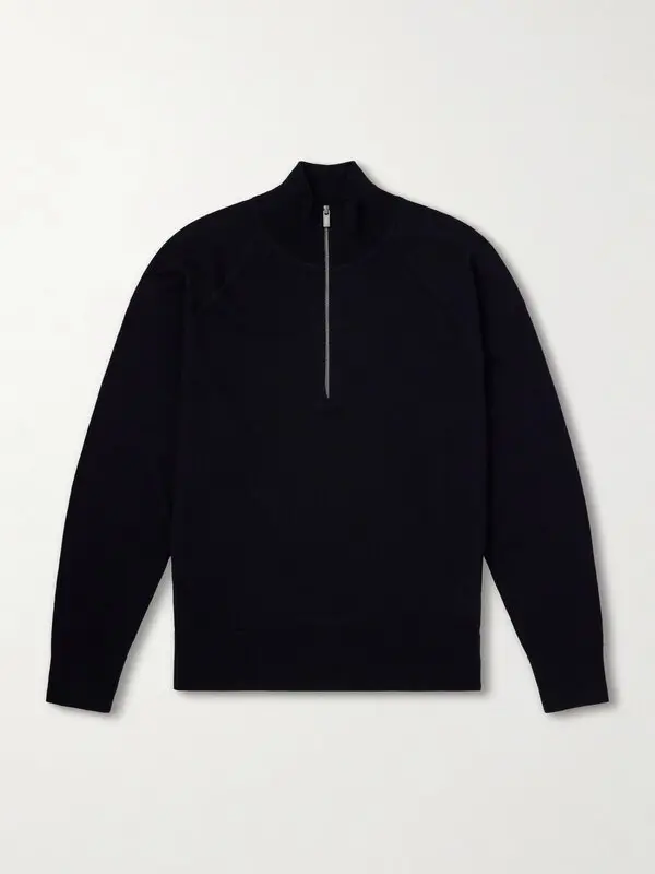 Barena Venezia Merino Wool Half-zip Sweater - Blue