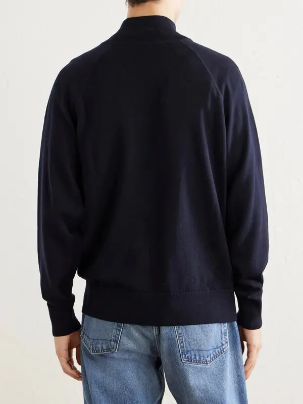 Barena Venezia Merino Wool Half-zip Sweater - Blue