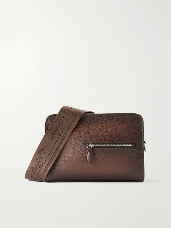 Berluti Journalier Xs Leather Messenger Bag - Brown