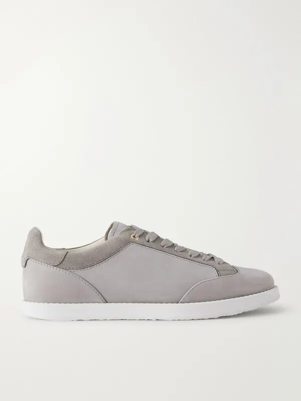 Brunello Cucinelli Waxed-suede Sneakers - Gray