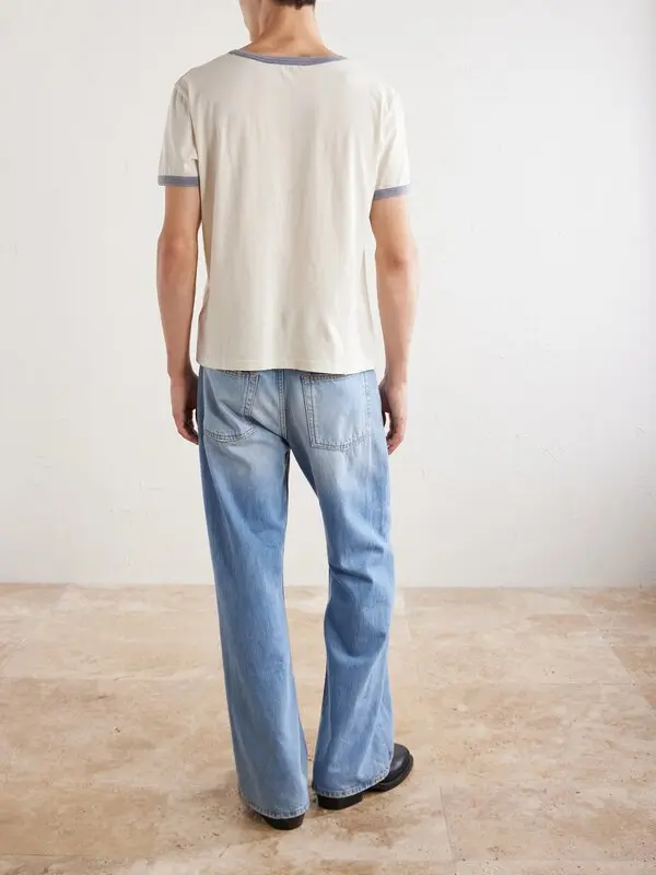Acne Studios Logo-print Cotton-jersey T-shirt - Neutrals