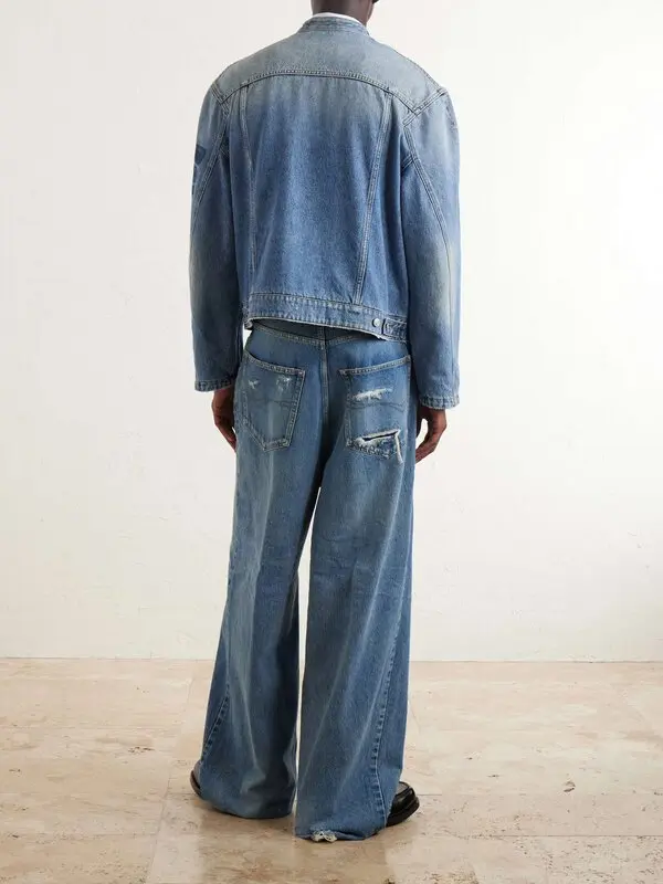 Balenciaga Denim Motorcycle Jacket