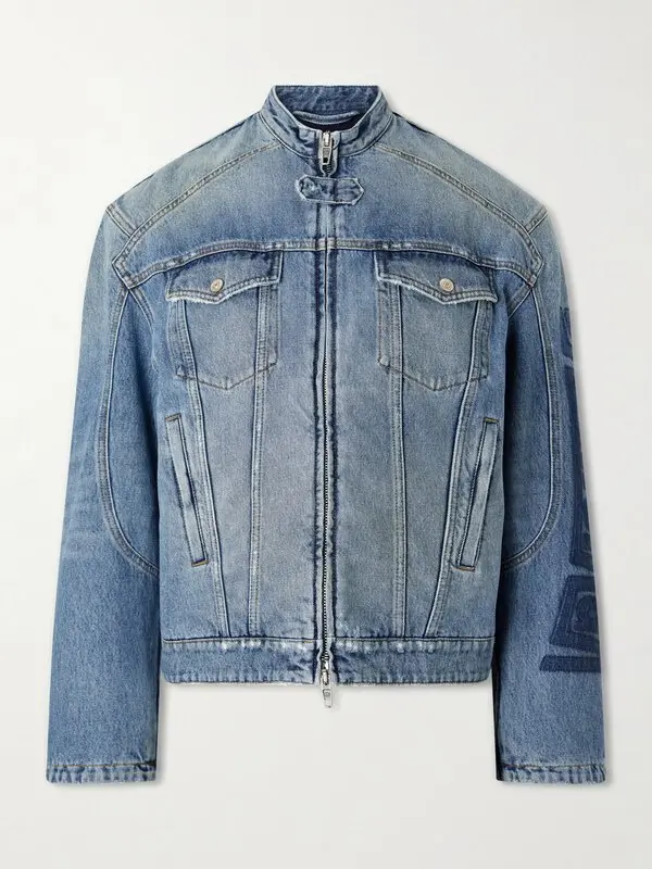 Balenciaga Denim Motorcycle Jacket