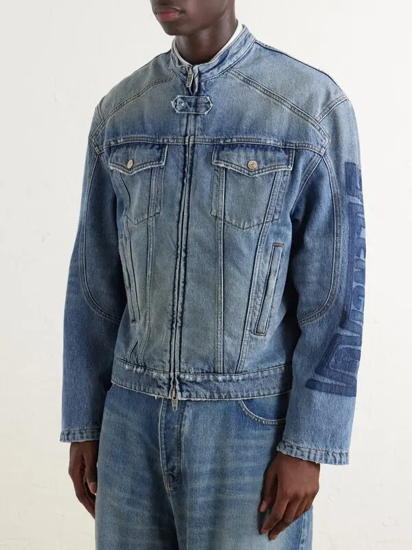 Balenciaga Denim Motorcycle Jacket