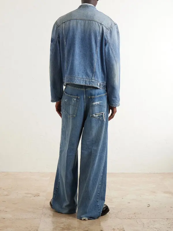 Balenciaga Denim Motorcycle Jacket