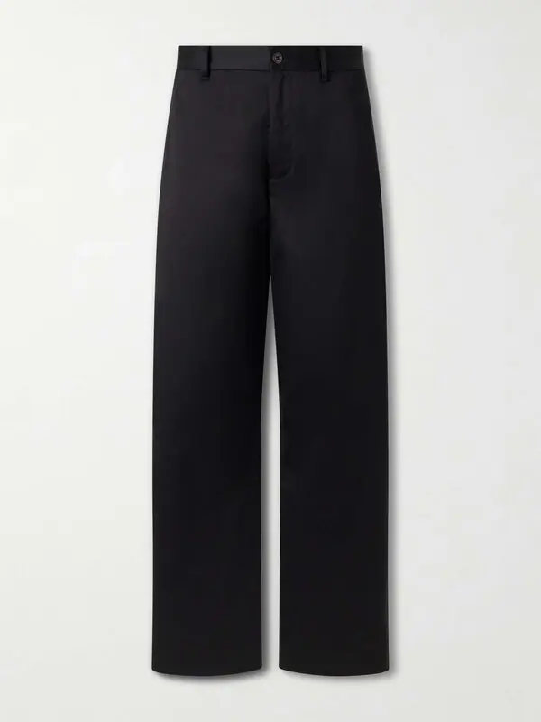 Acne Studios Straight-leg Pleated Cotton-satin Trousers